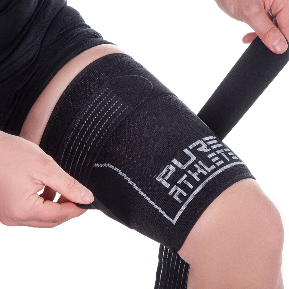 Thigh Compression Sleeve with Adjustable Strap - Hamstring, Quadriceps ...